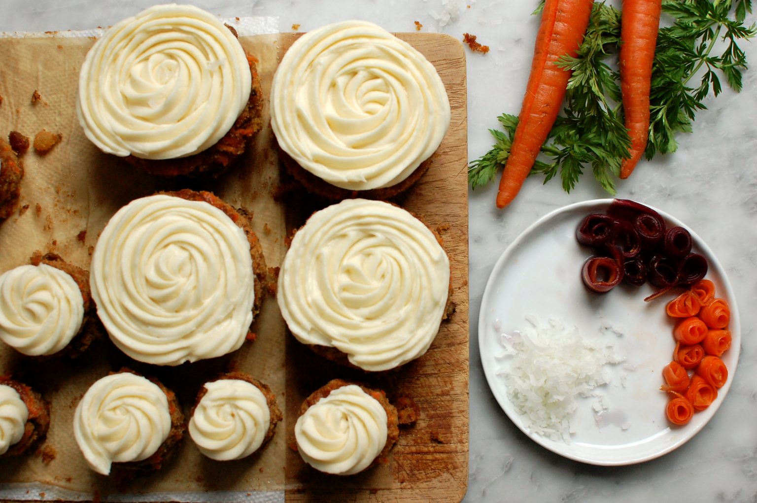 Carrot Cake Decoration: Easy Carrot Peel Rosettes