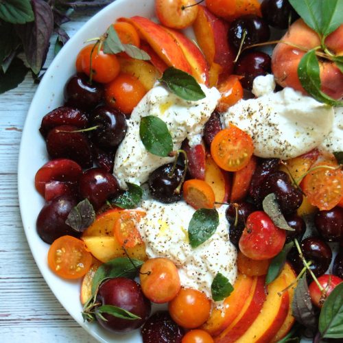 Tomato, Peach + Burrata Salad Recipe: Best Summer Salads | Unpeeled Journal